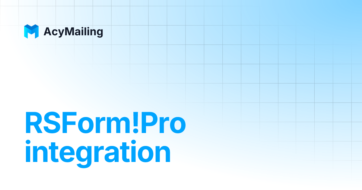 RSForm!Pro integration | AcyMailing